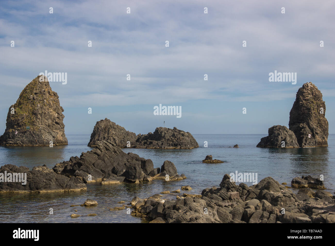 Acitrezza Sicily view of the cyclopean island in front of the coast ...