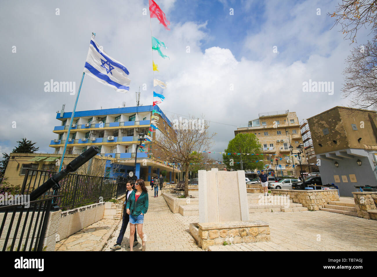 Safed, Israel - April 16, 2019: View of Safed, a city in the Northern ...