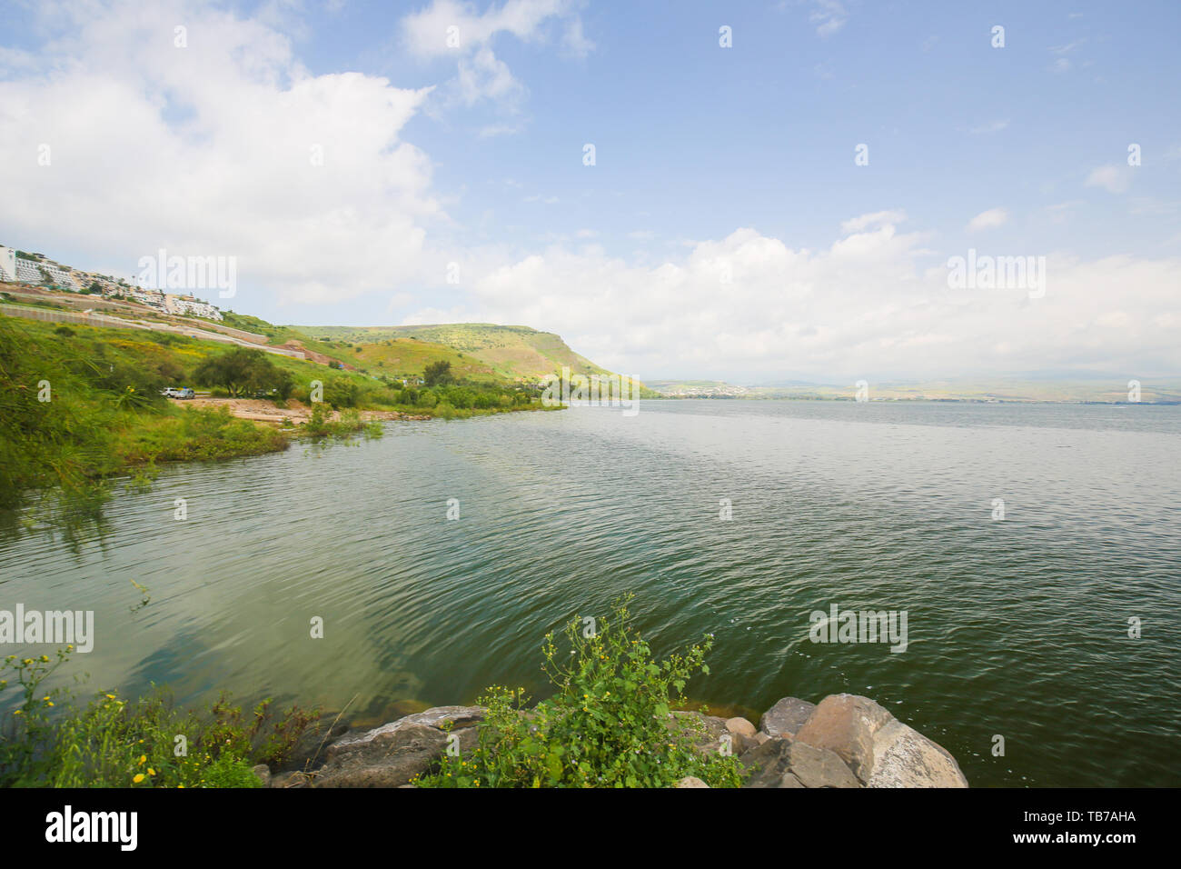 Sea of Galilee in Tiberias, Israel. It is the lowest freshwater lake on ...