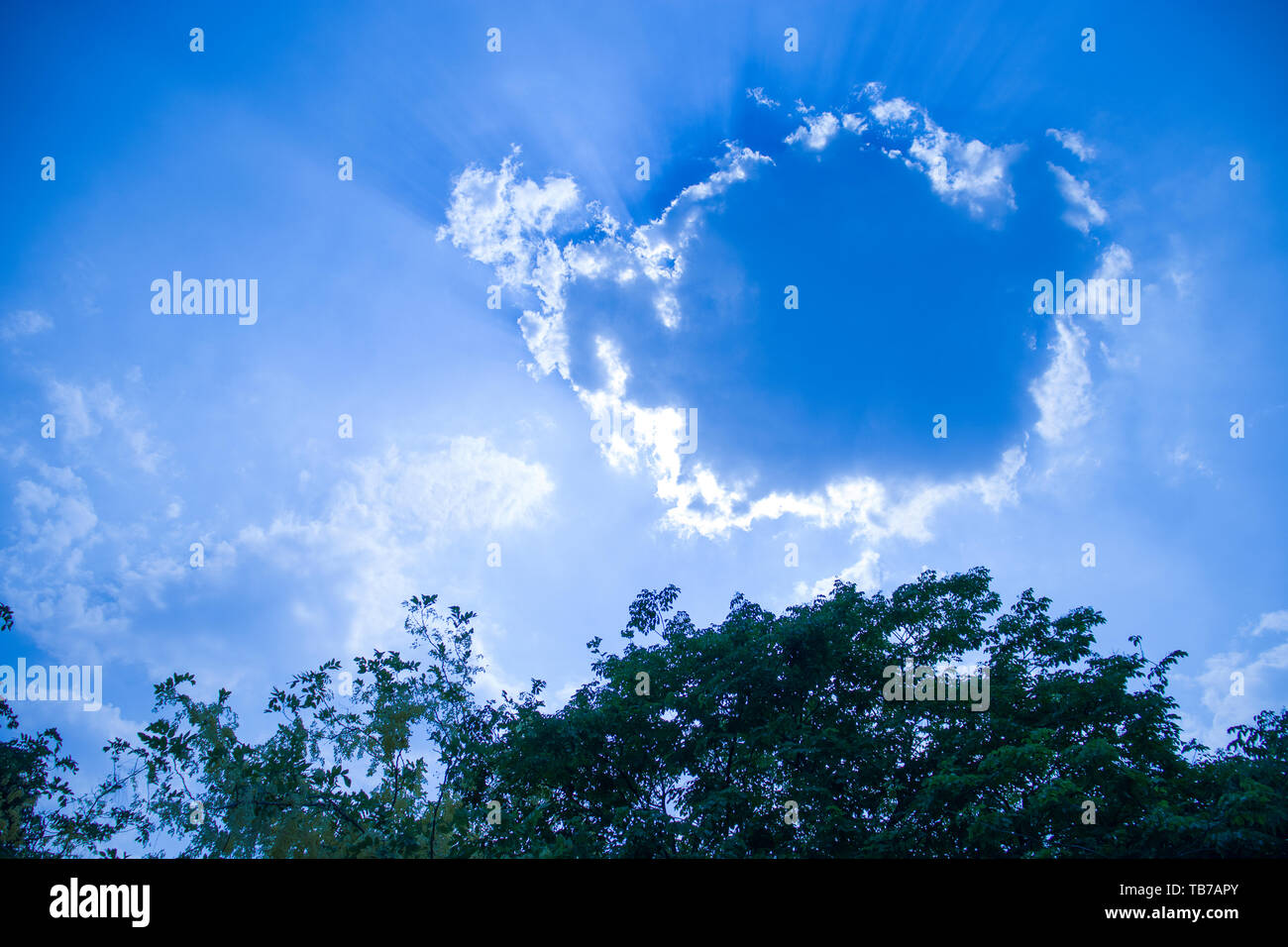 Clear Blue Sky With Clouds