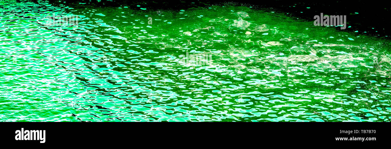 Horizontal photo of water in green color with sunlight reflecting Stock ...