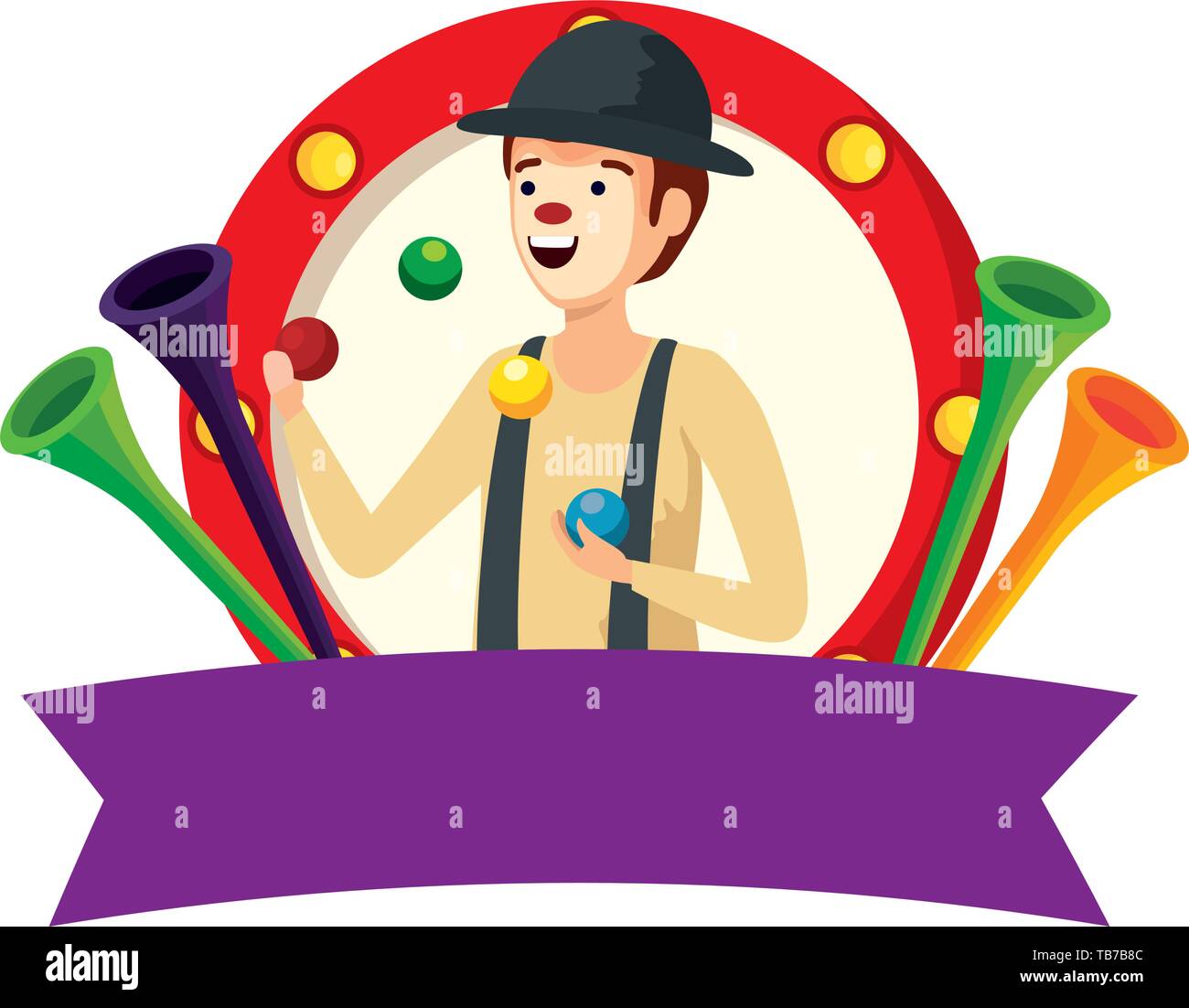 circus clown juggling balls in frame Stock Vector Image & Art - Alamy