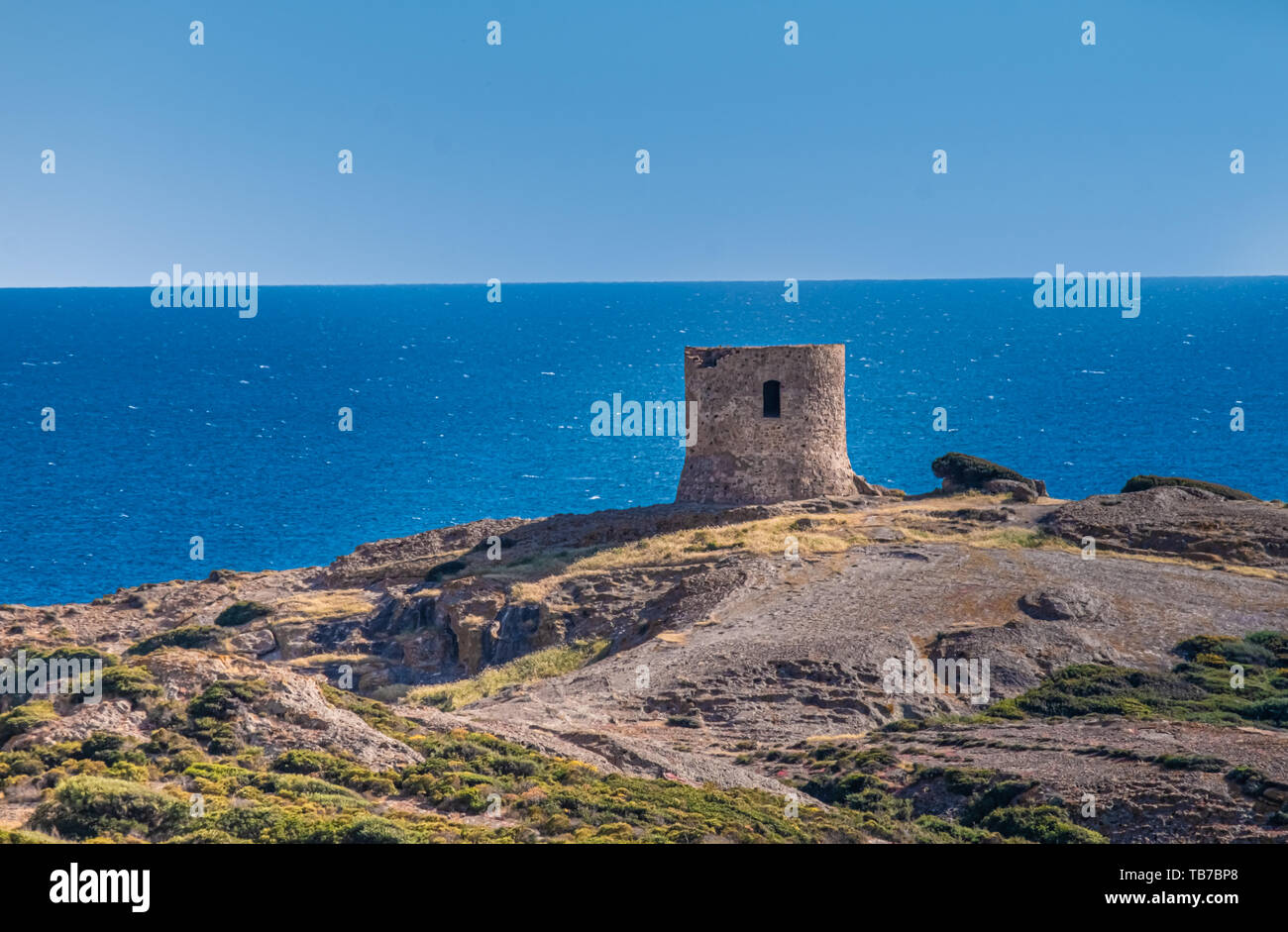 Catalan defense tower along the spectacular coastal road between ...