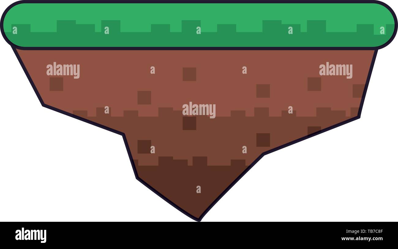 Videogame terrain with grass isolated cartoon Stock Vector Image & Art ...