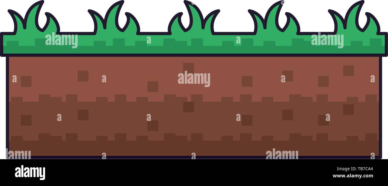 Videogame terrain with grass cartoon isolated Stock Vector Image & Art ...