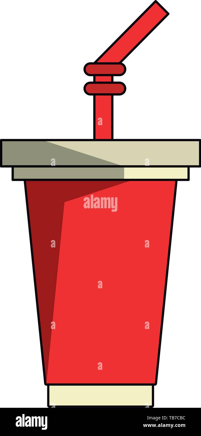Soda cup with straw cartoon isolated Stock Vector Image & Art - Alamy