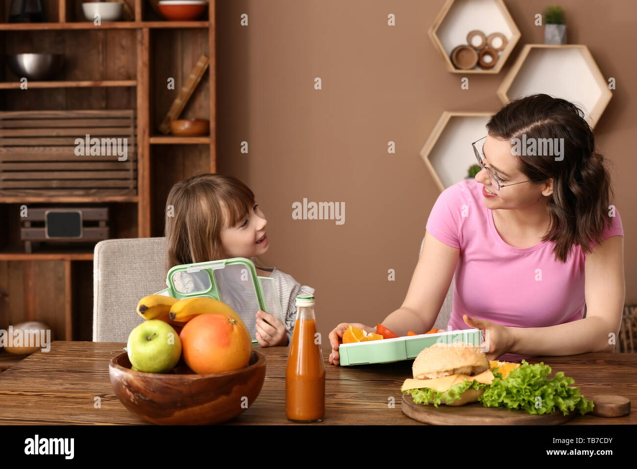 Preparing school lunch hi-res stock photography and images - Alamy
