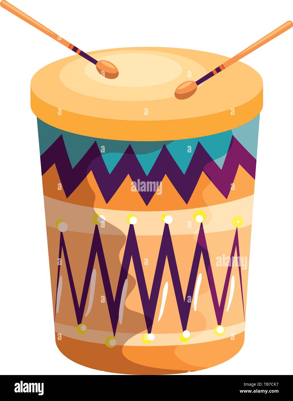 wooden drum instrument icon vector illustration Stock Vector Image ...