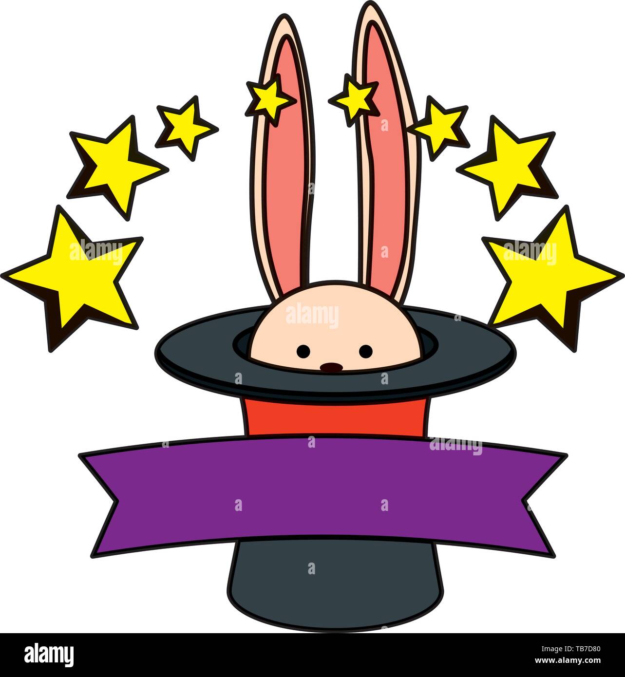 circus wizard hat with rabbit and stars Stock Vector Image & Art - Alamy