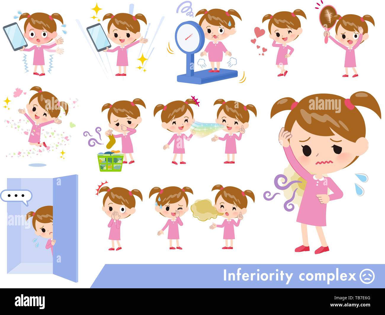 A set of girl on inferiority complex.There are actions suffering from ...