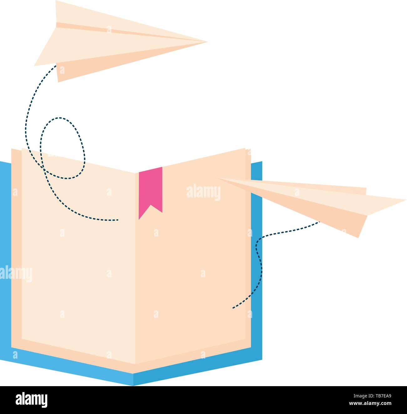 open book with paper plane icon Stock Vector Image & Art - Alamy