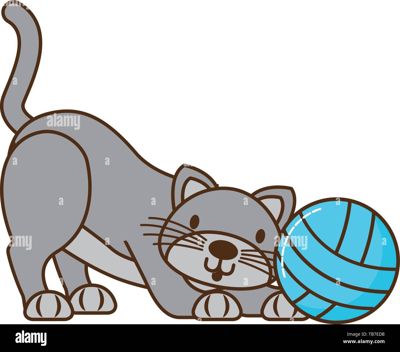 Black cat ball yarn Stock Vector Images - Alamy