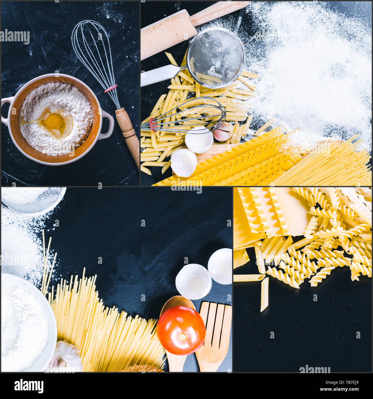 Beautiful pasta collage Stock Photo - Alamy