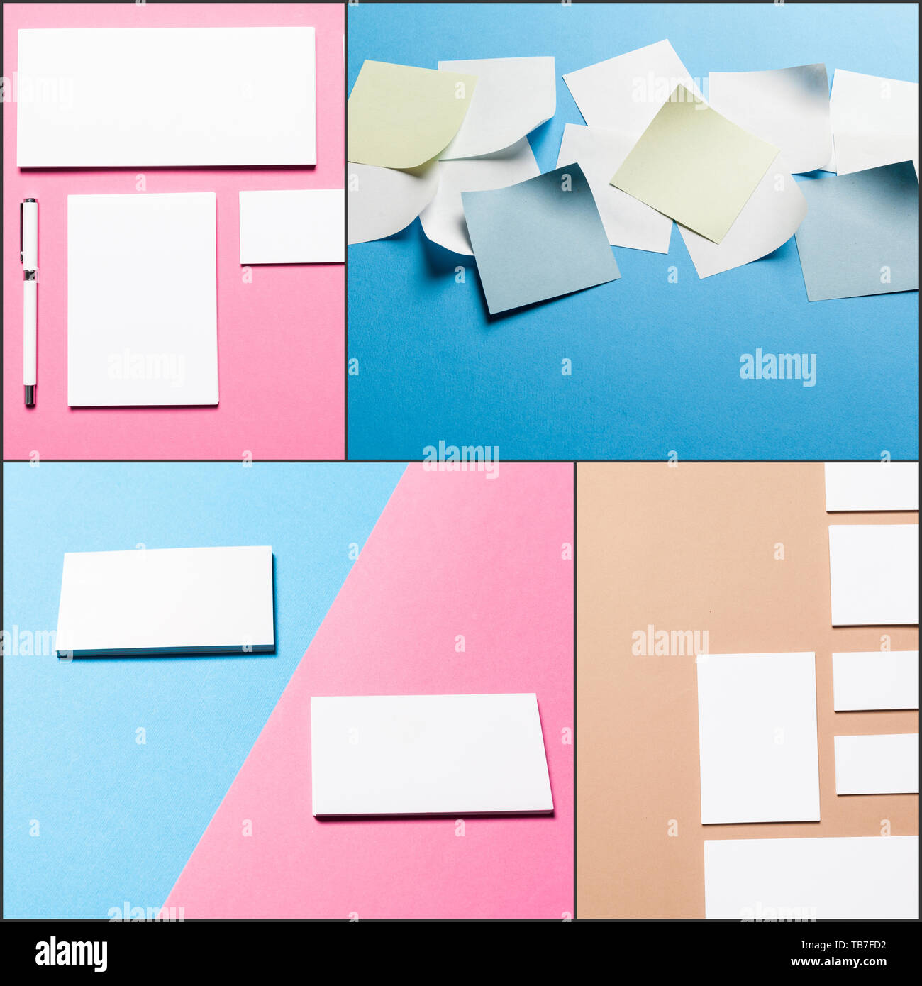 Paper blank photos collage Stock Photo - Alamy