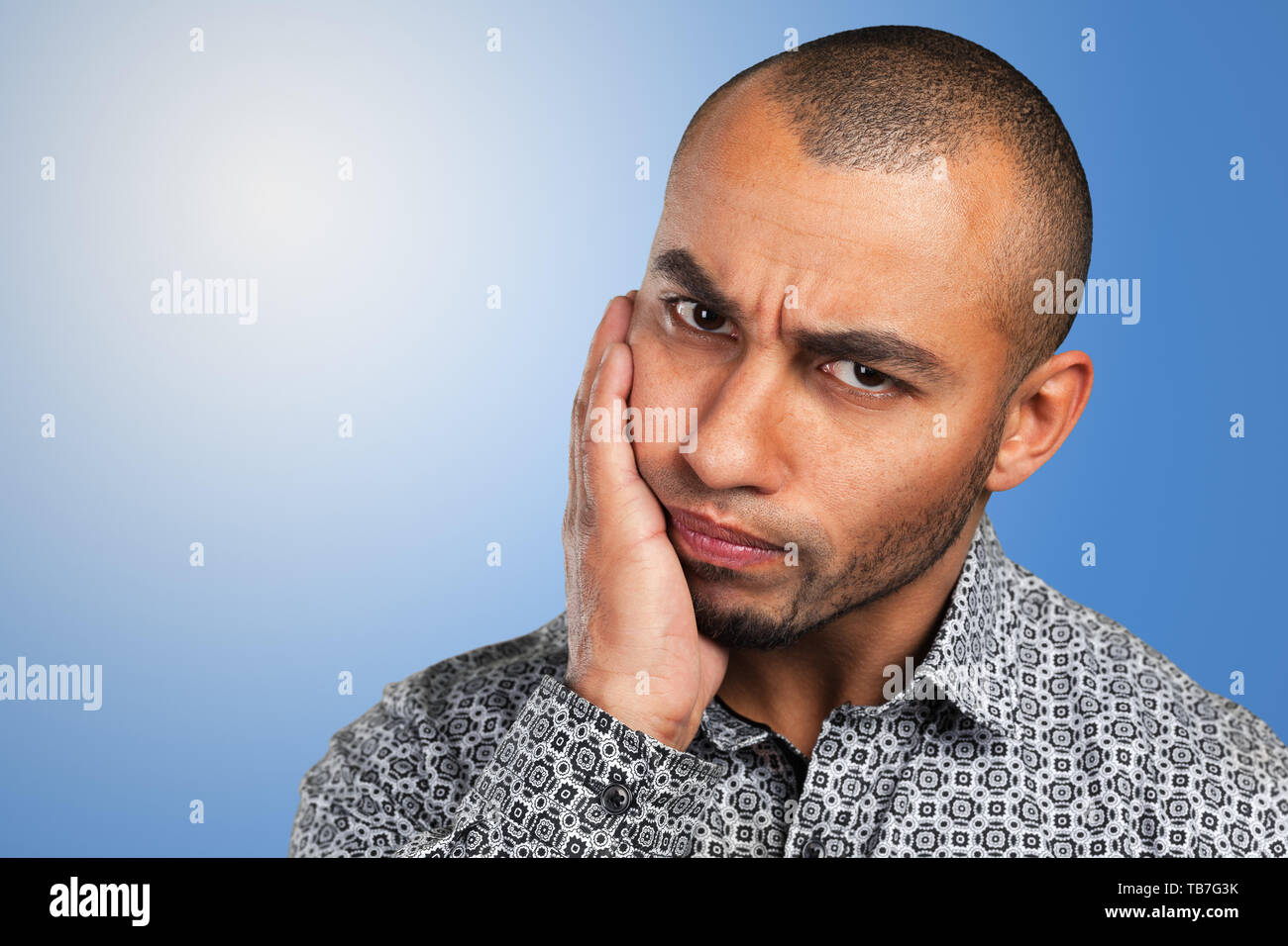 Negative emotion facial expression feeling Stock Photo - Alamy