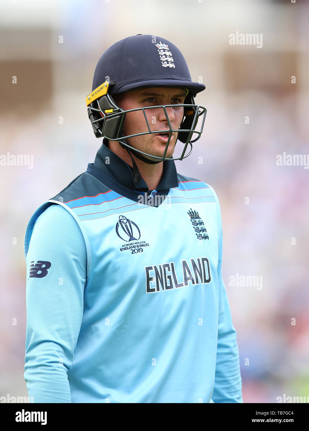 England'd Jason Roy leaves the field after being dismissed during the ...