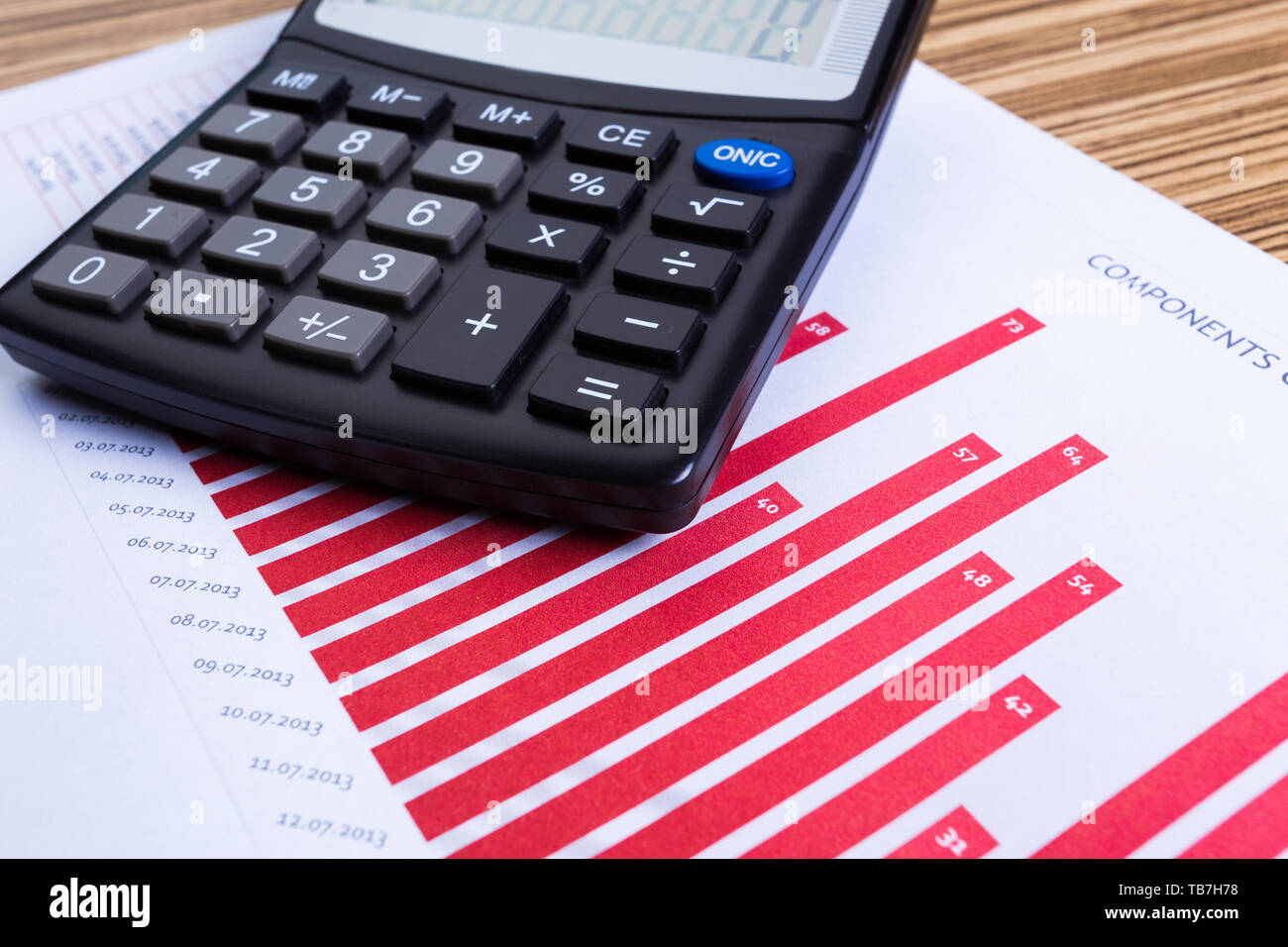 Graphs and Calculator Stock Photo - Alamy