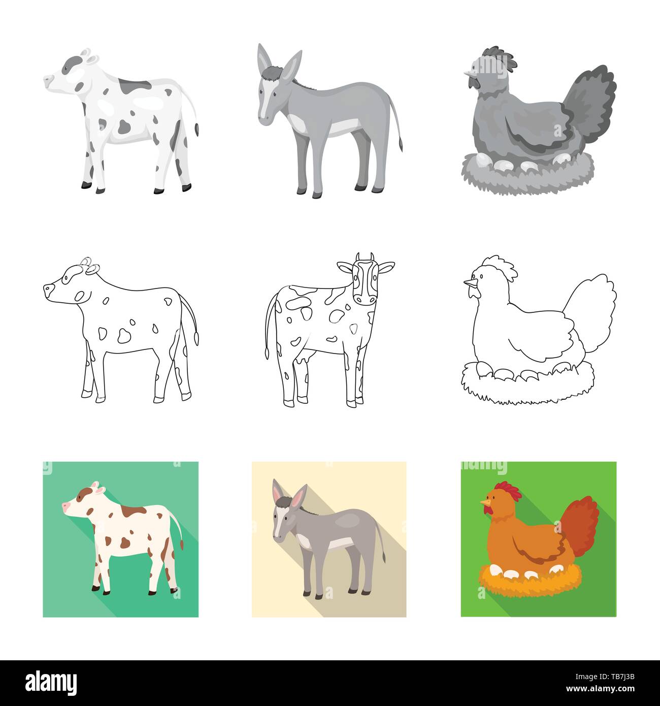 Vector illustration of breeding and kitchen sign. Collection of ...