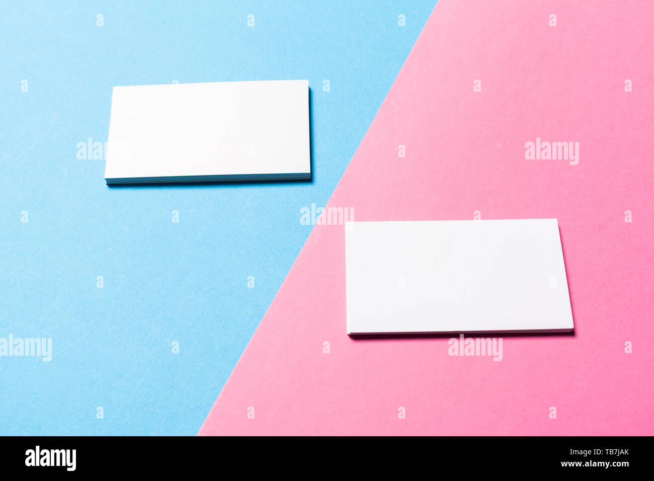 Mock up on pink and blue background Stock Photo - Alamy
