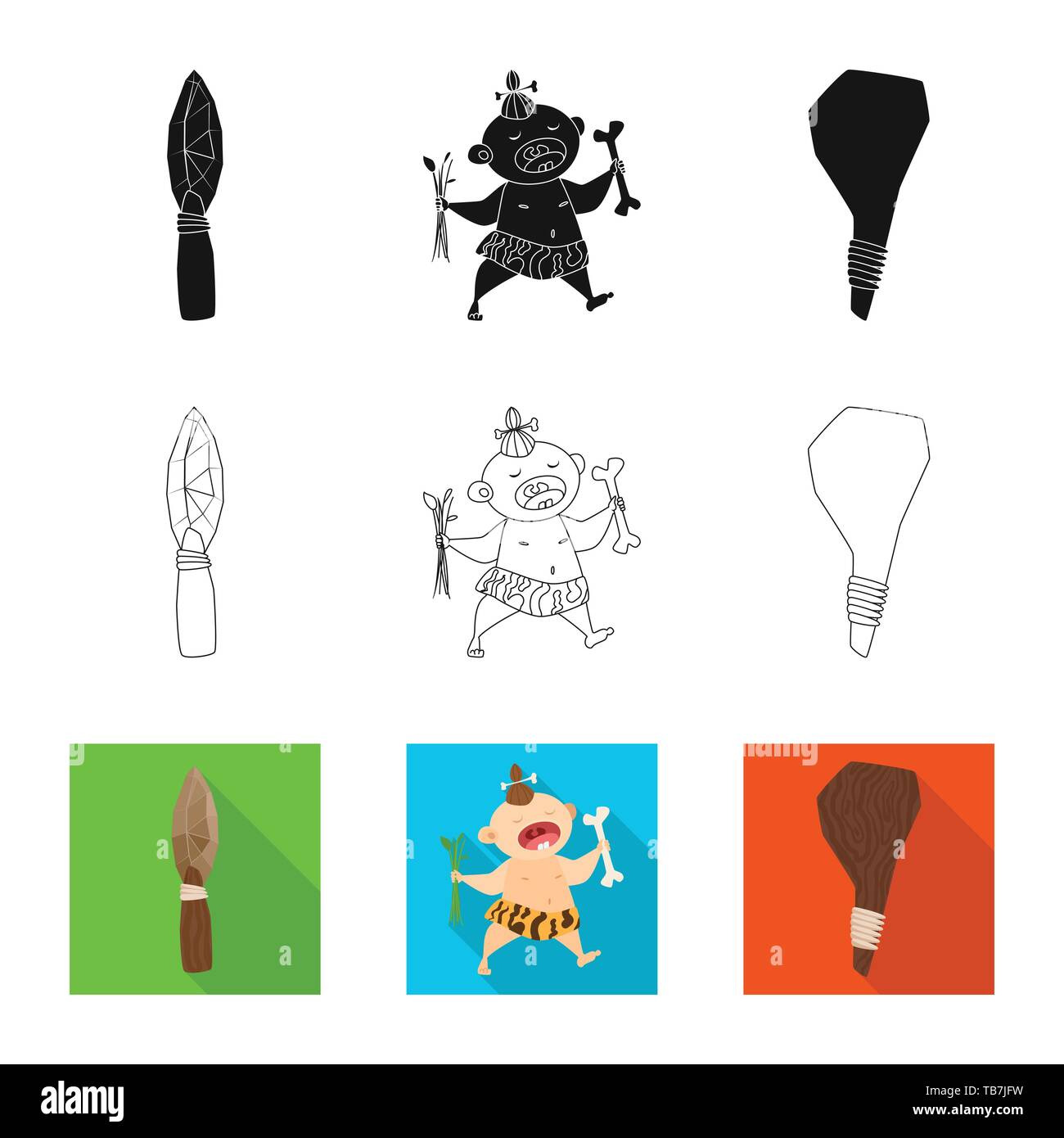 Vector design of evolution and prehistory logo. Set of evolution and ...