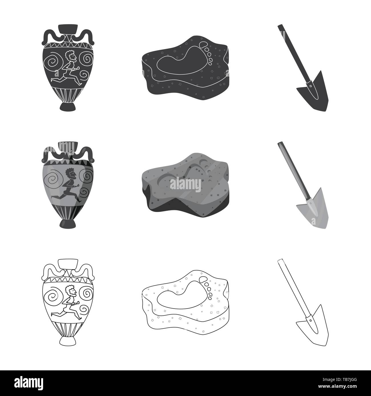 Vector design of story and items logo. Set of story and attributes ...