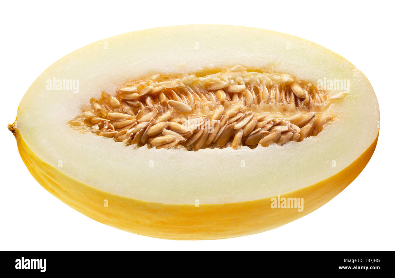 half of melon isolated on a white background Stock Photo - Alamy