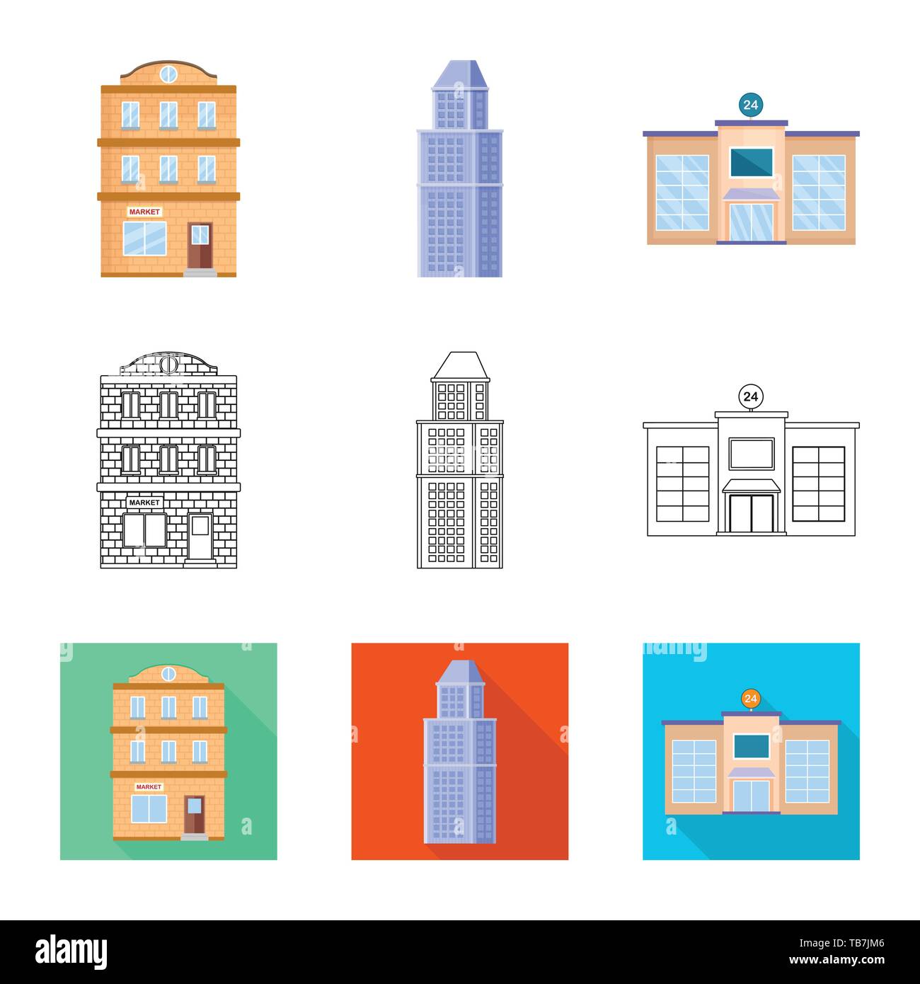 Vector illustration of municipal and center logo. Set of municipal and ...