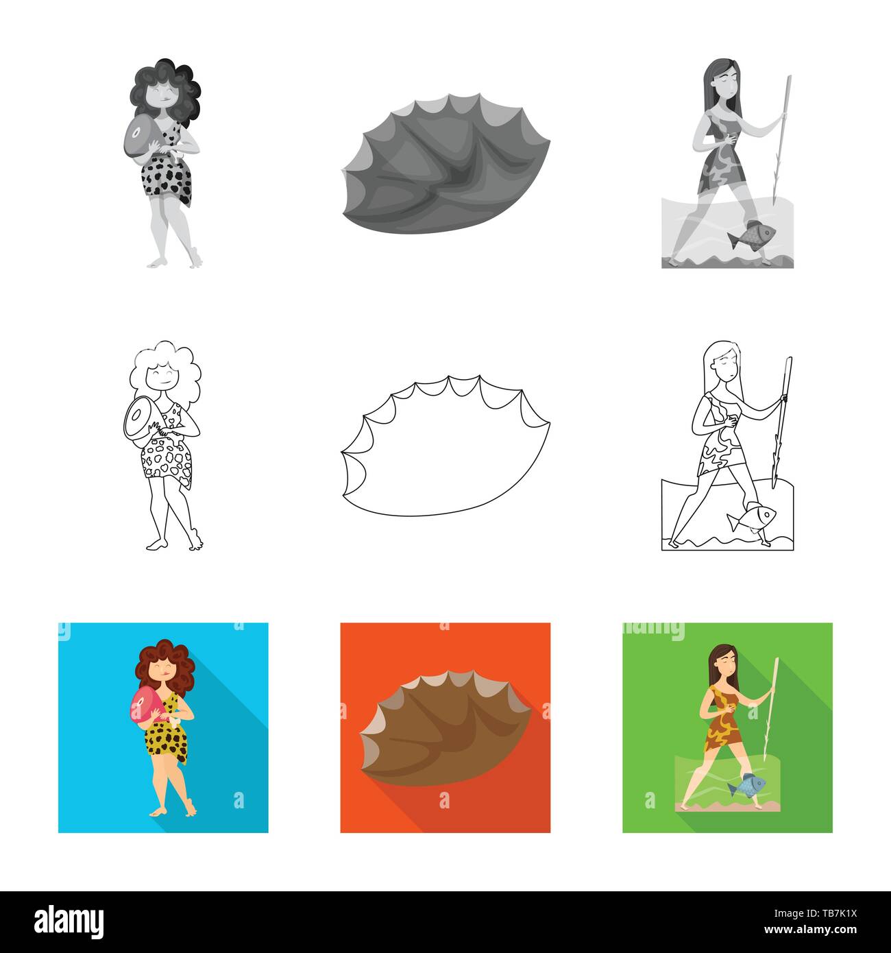 Vector illustration of evolution and prehistory logo. Collection of ...