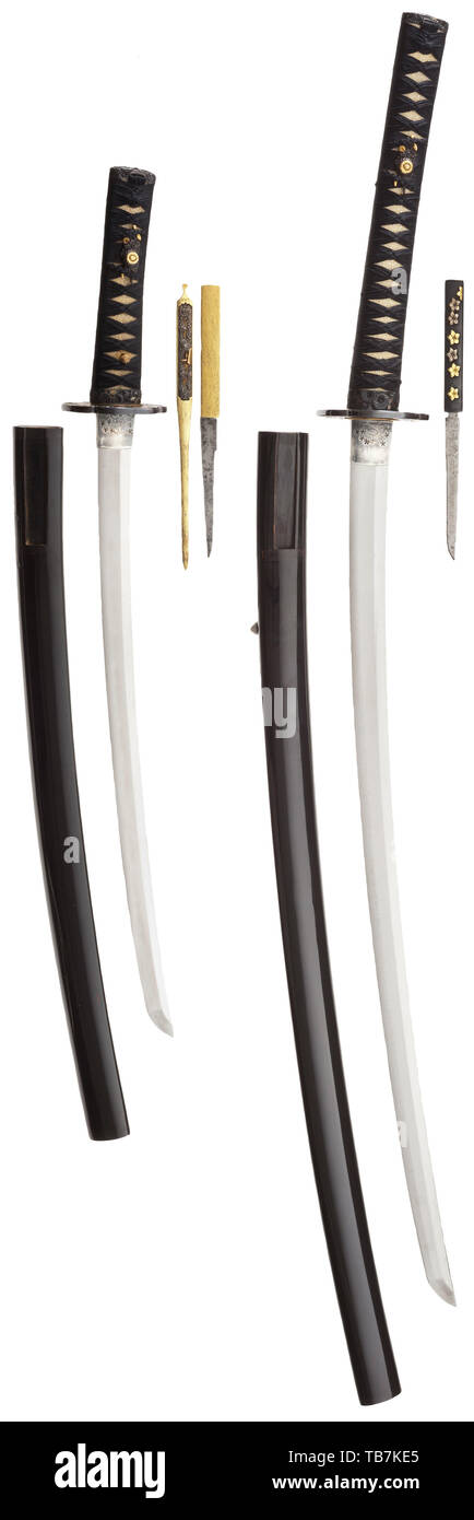 A Japanese daisho, circa 1471, Blade of the katana shinogi-zukuri ...