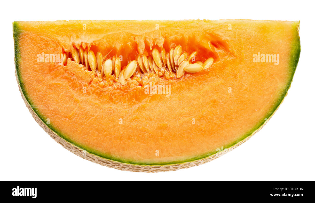 melon slice isolated on a white background Stock Photo - Alamy