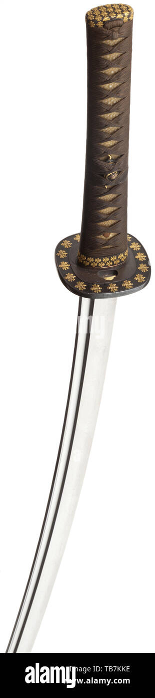 A Japanese katana, circa 1670, Blade shinogi-zukuri with deep torii ...