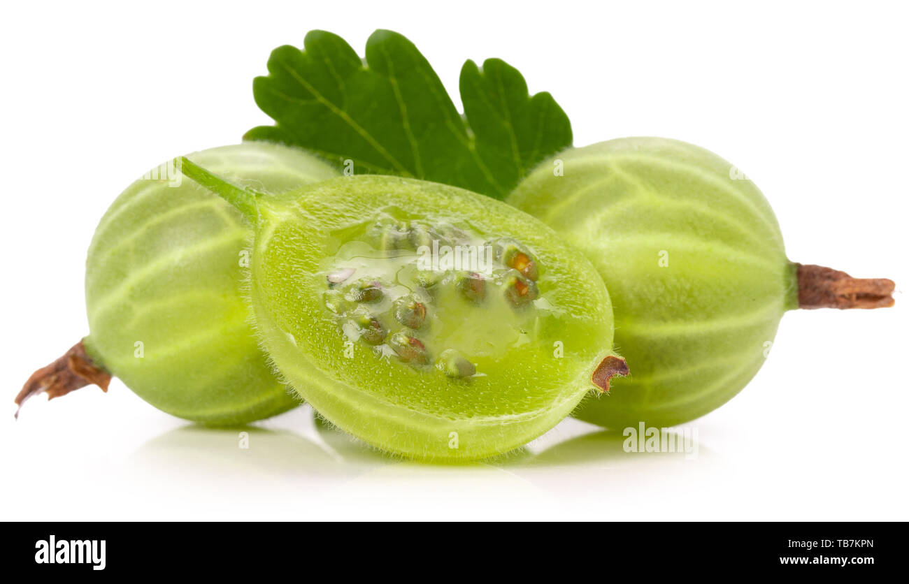gooseberries isolated on a white background Stock Photo - Alamy