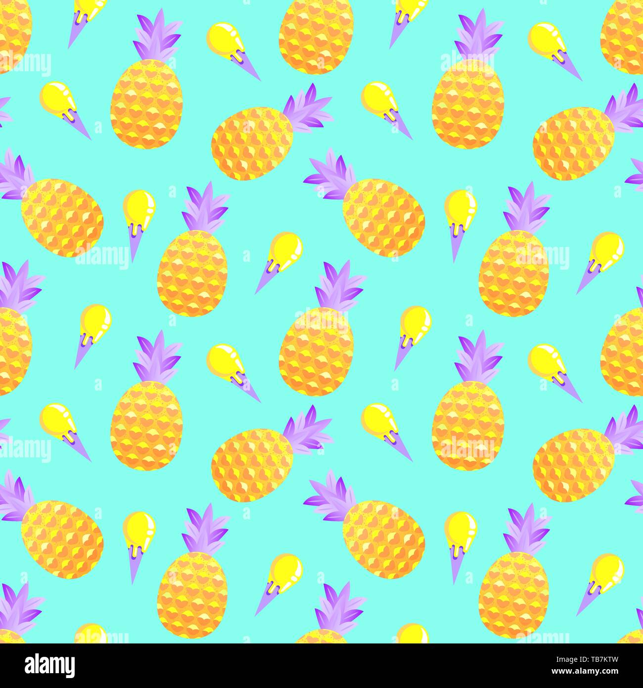 Tropical pineapples background Stock Vector Images - Alamy