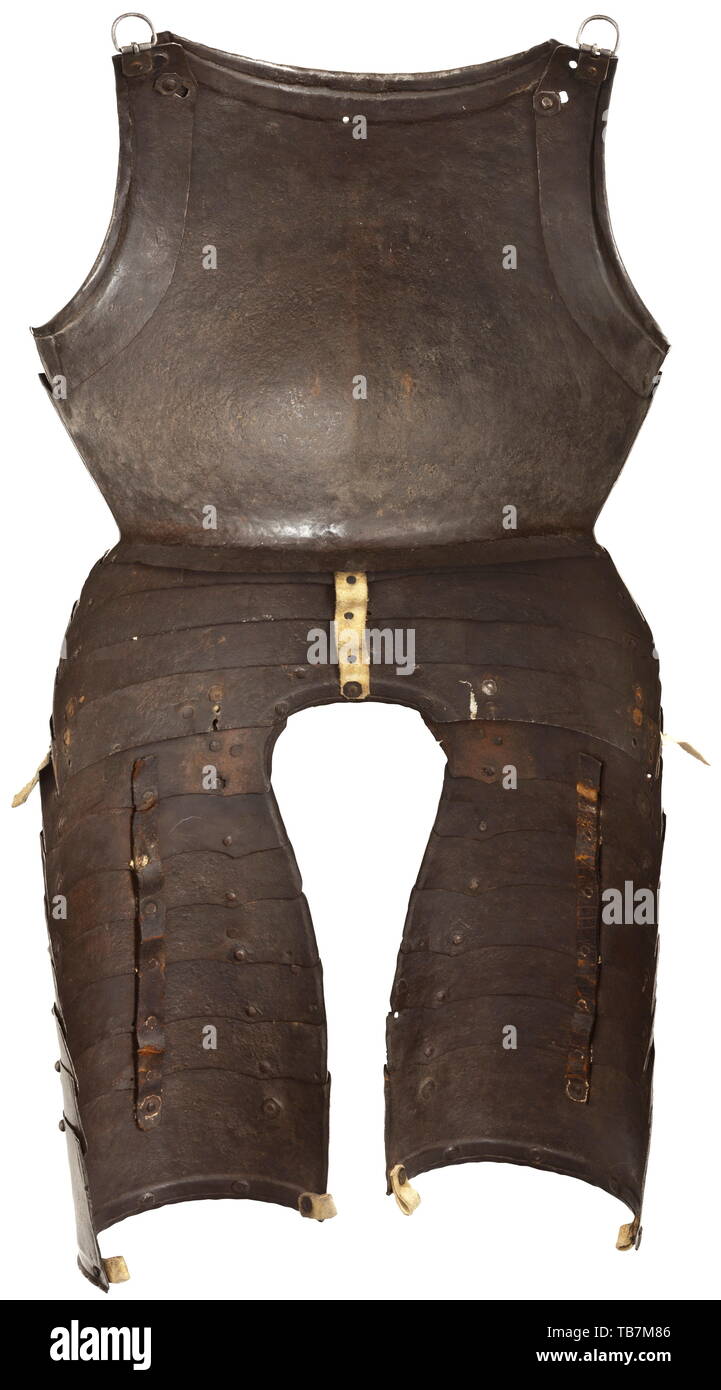 A German cuirass breastplate with tassets of an armour for a man-at ...