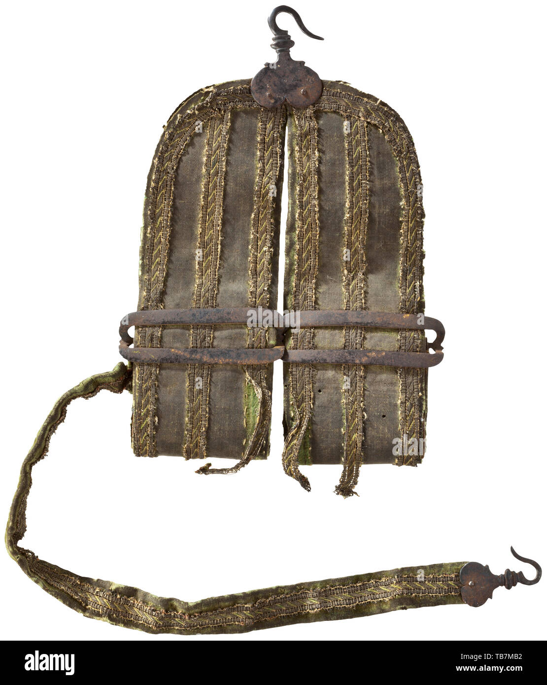 A German sword hanger, circa 1620, Belt hanger made of heavily worn ...