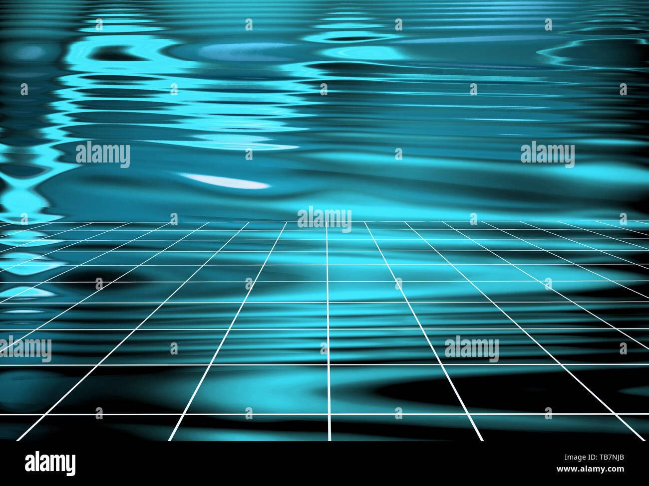 Abstract mint colored Waves Holographic background. Composition of ...