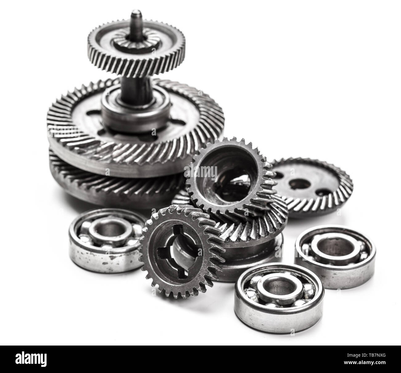 Gear metal wheels, isolated on white background Stock Photo - Alamy