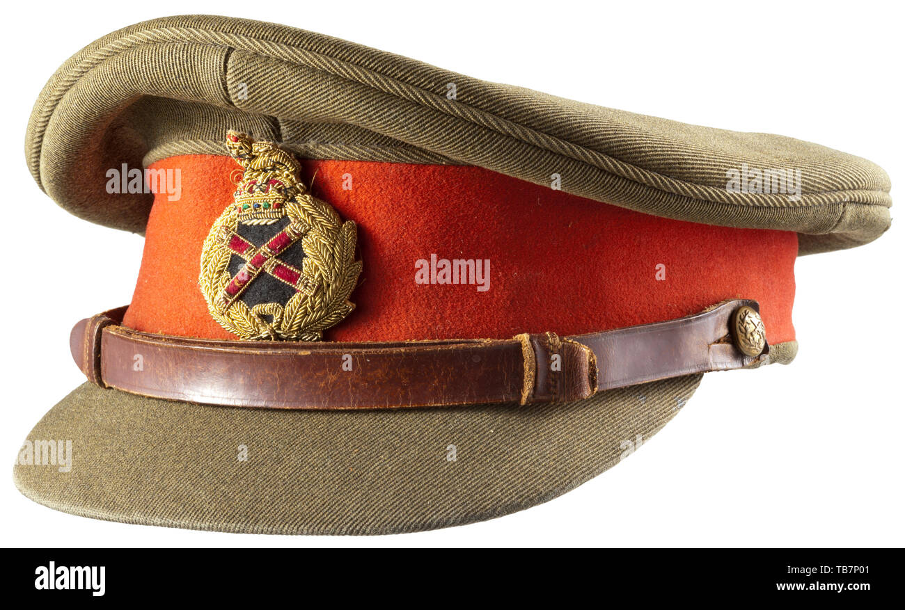 A visor cap for a field marshal, The body made of olive-green cotton ...