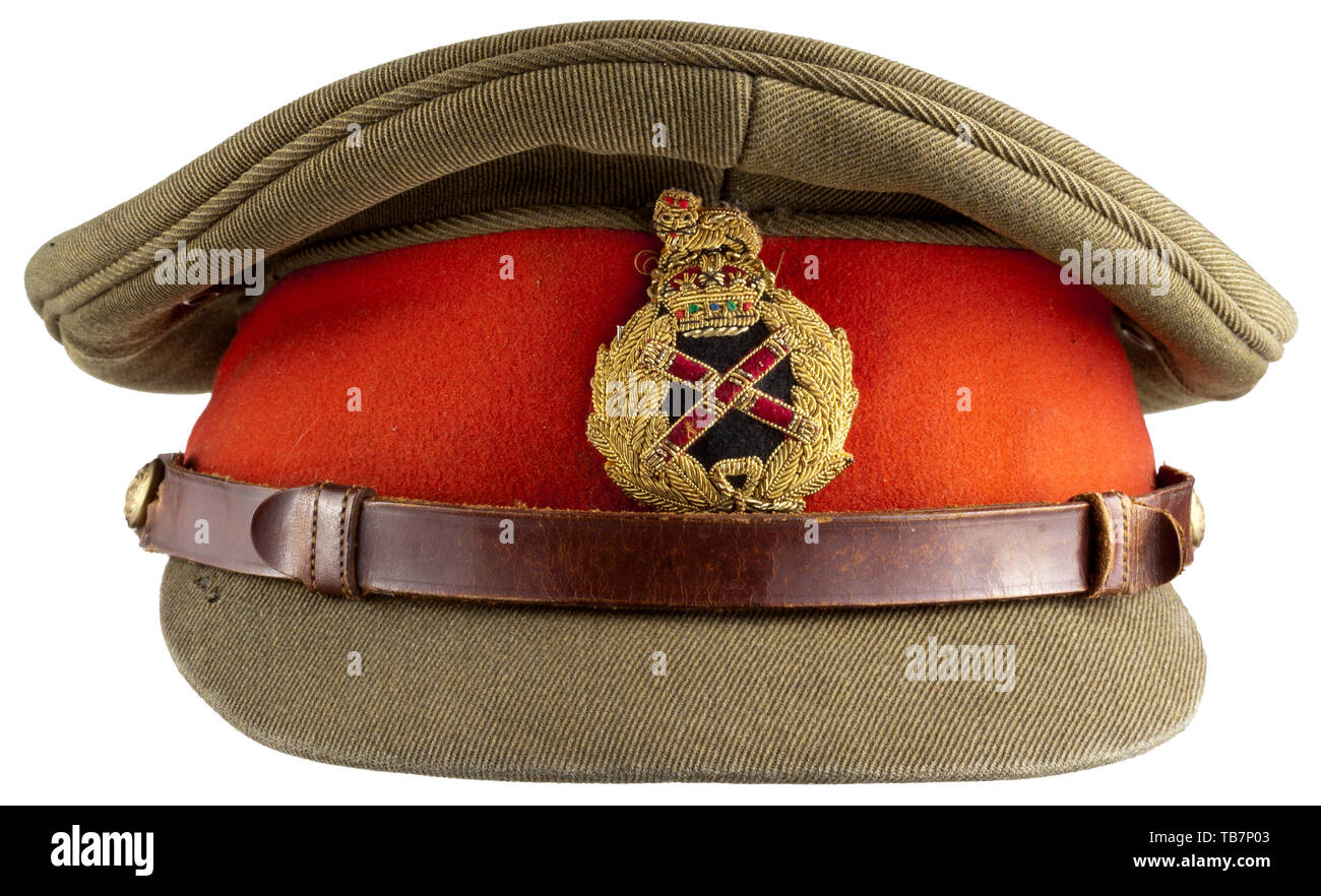 A visor cap for a field marshal, The body made of olive-green cotton ...