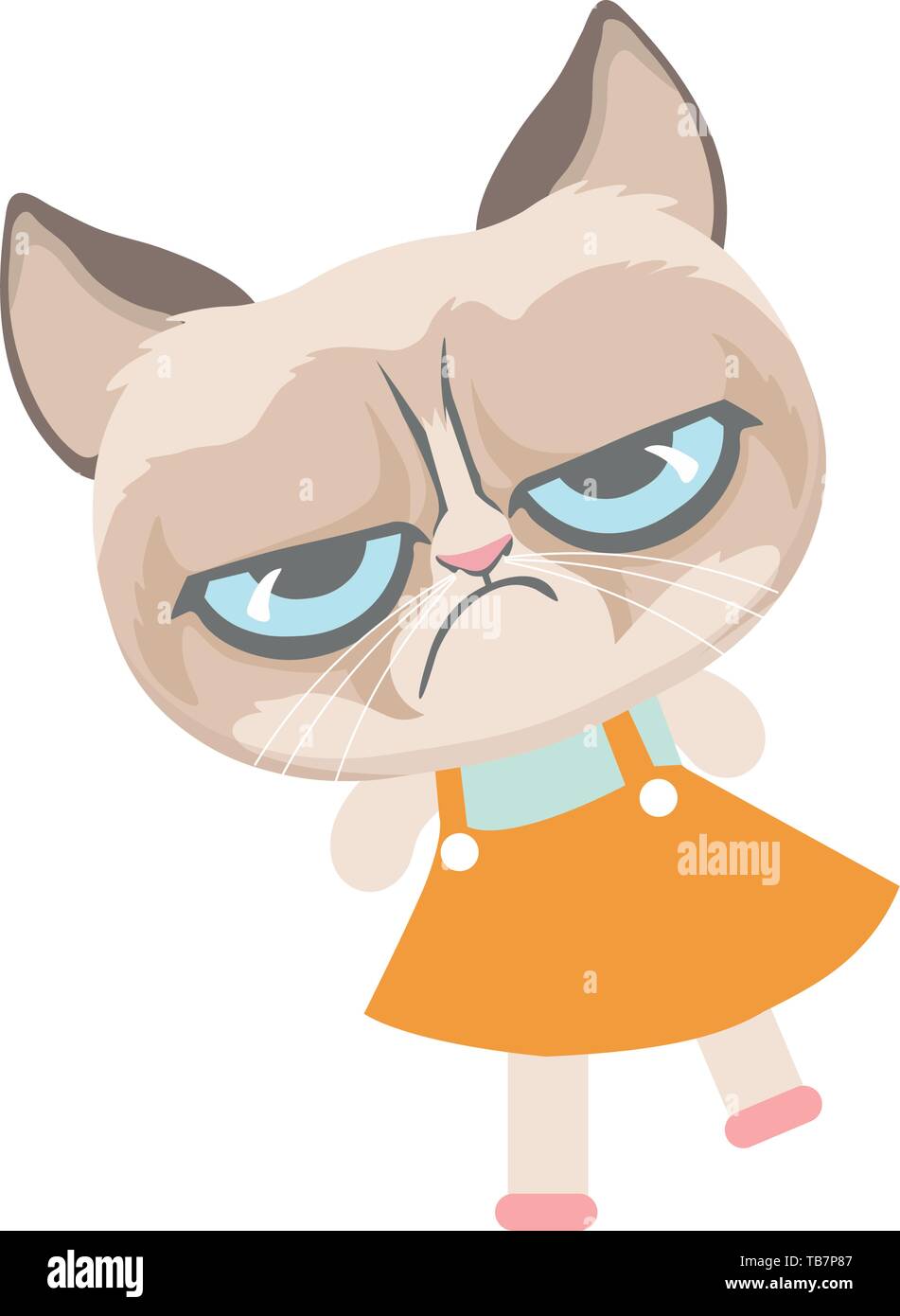 Cute grumpy cat in costume Stock Vector Image & Art - Alamy