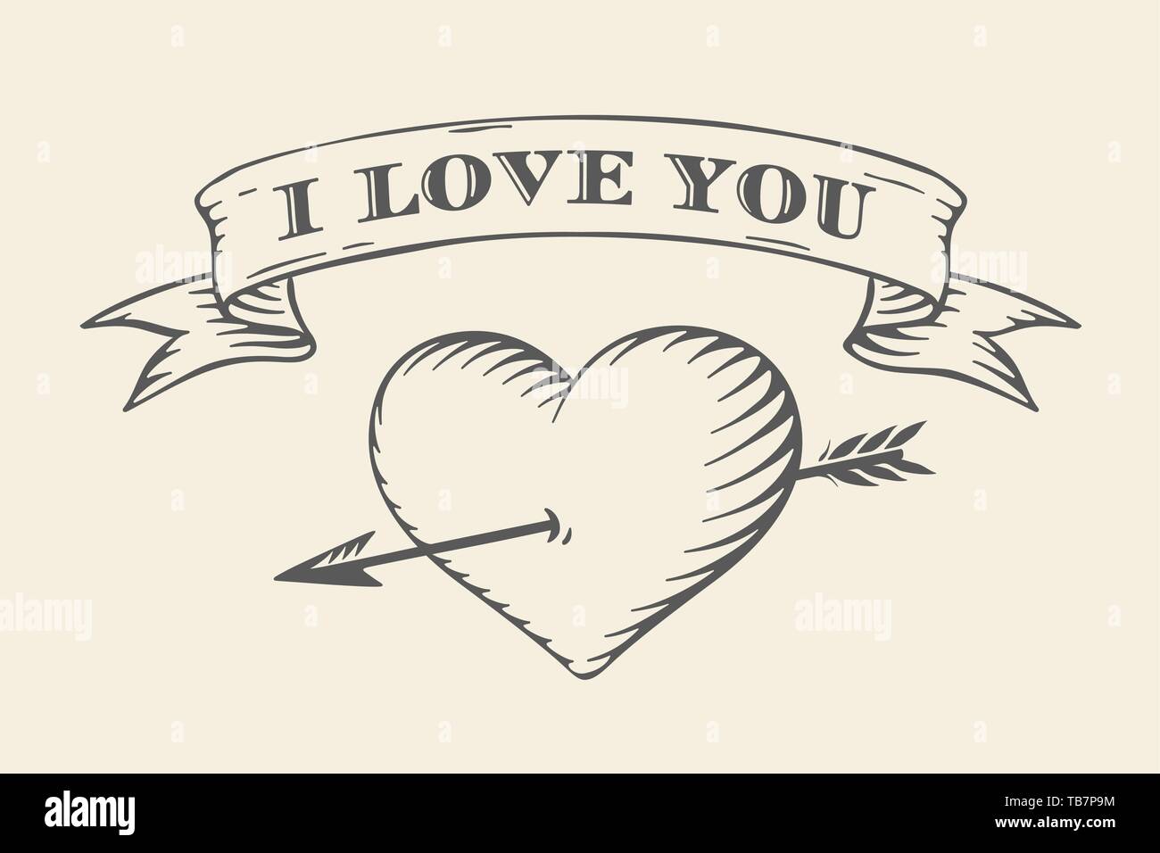 I Love You Heart Sketches