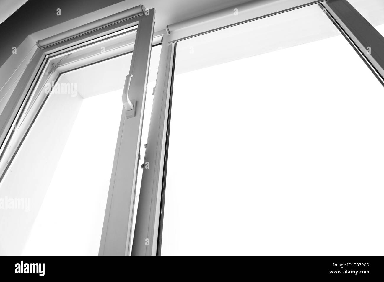 Modern open metal-plastic window Stock Photo - Alamy