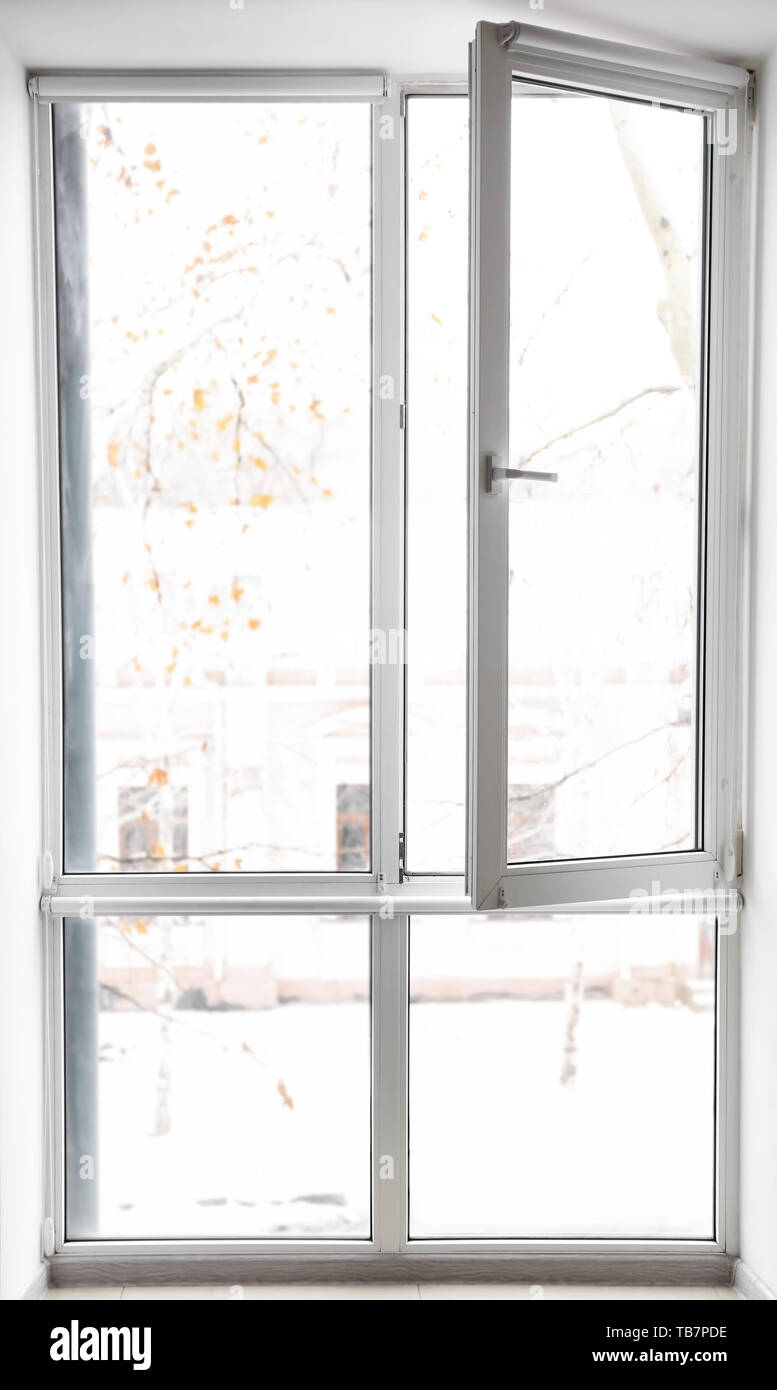 Modern metal-plastic window in flat Stock Photo - Alamy