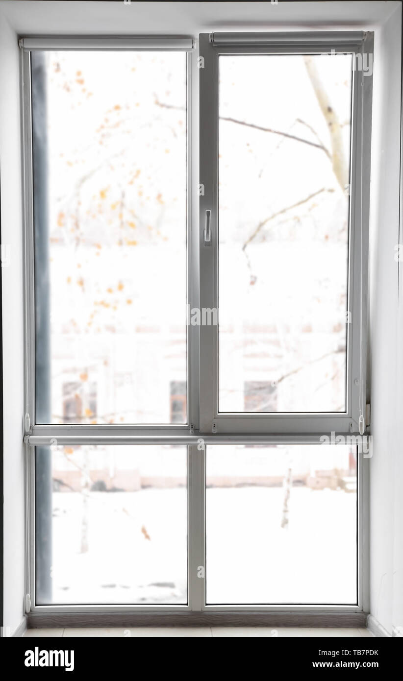 Modern metal-plastic window in flat Stock Photo - Alamy