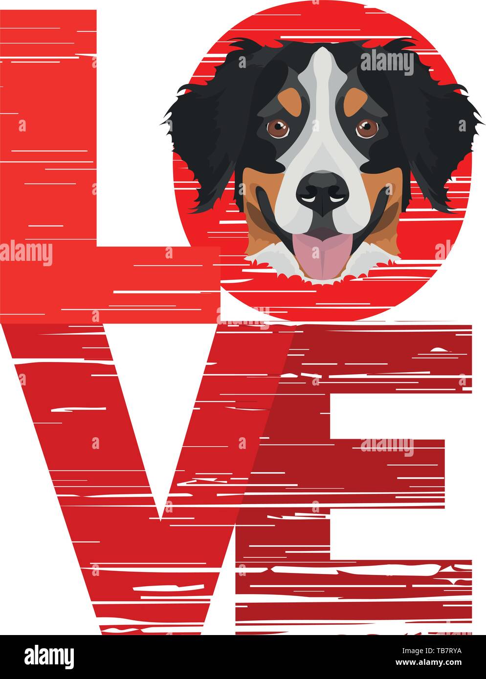 Bernese mountain dog illustration Stock Vector Images - Alamy