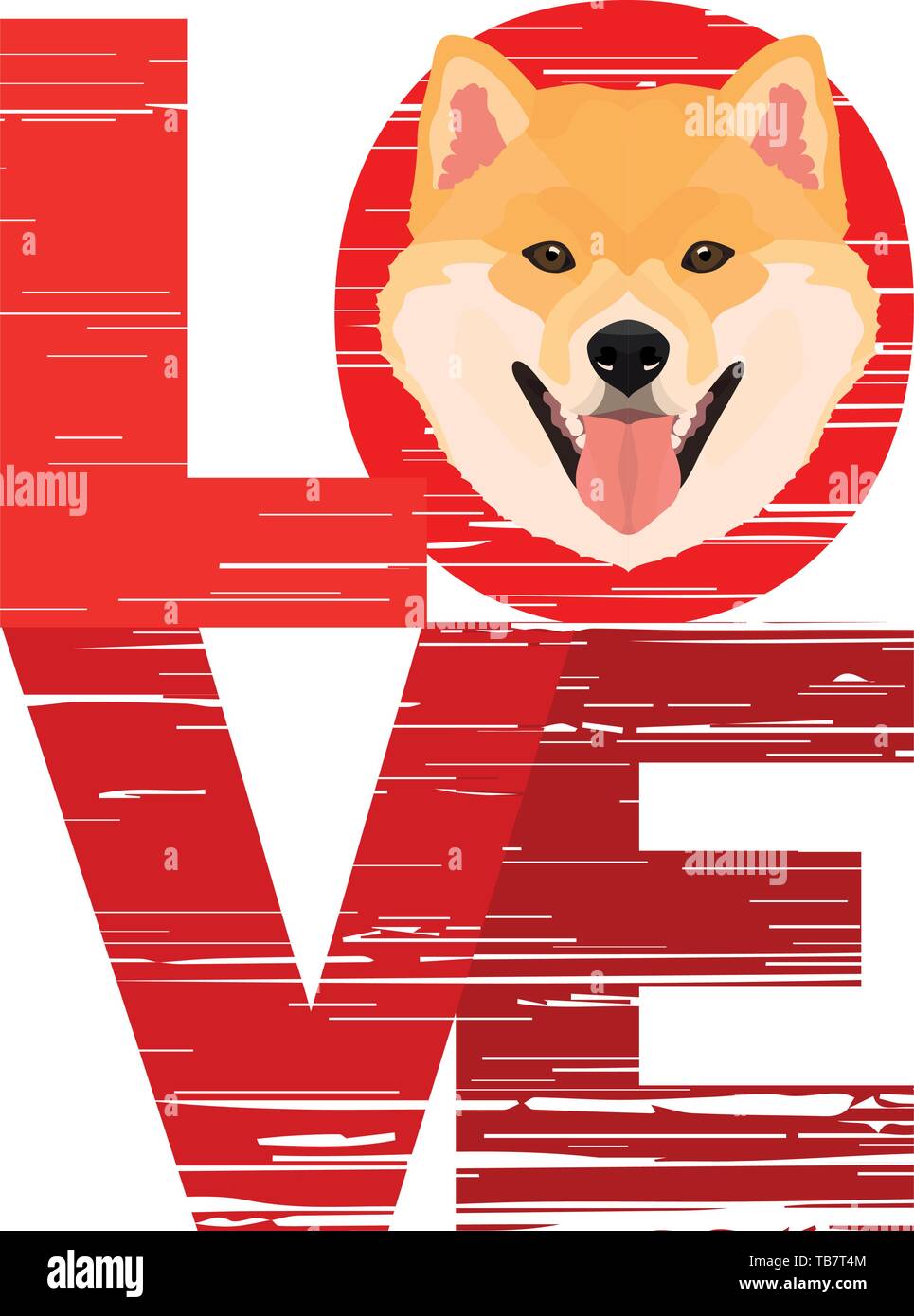 Love Shiba Inu - A dog's head with the word love. The dog is man's best ...