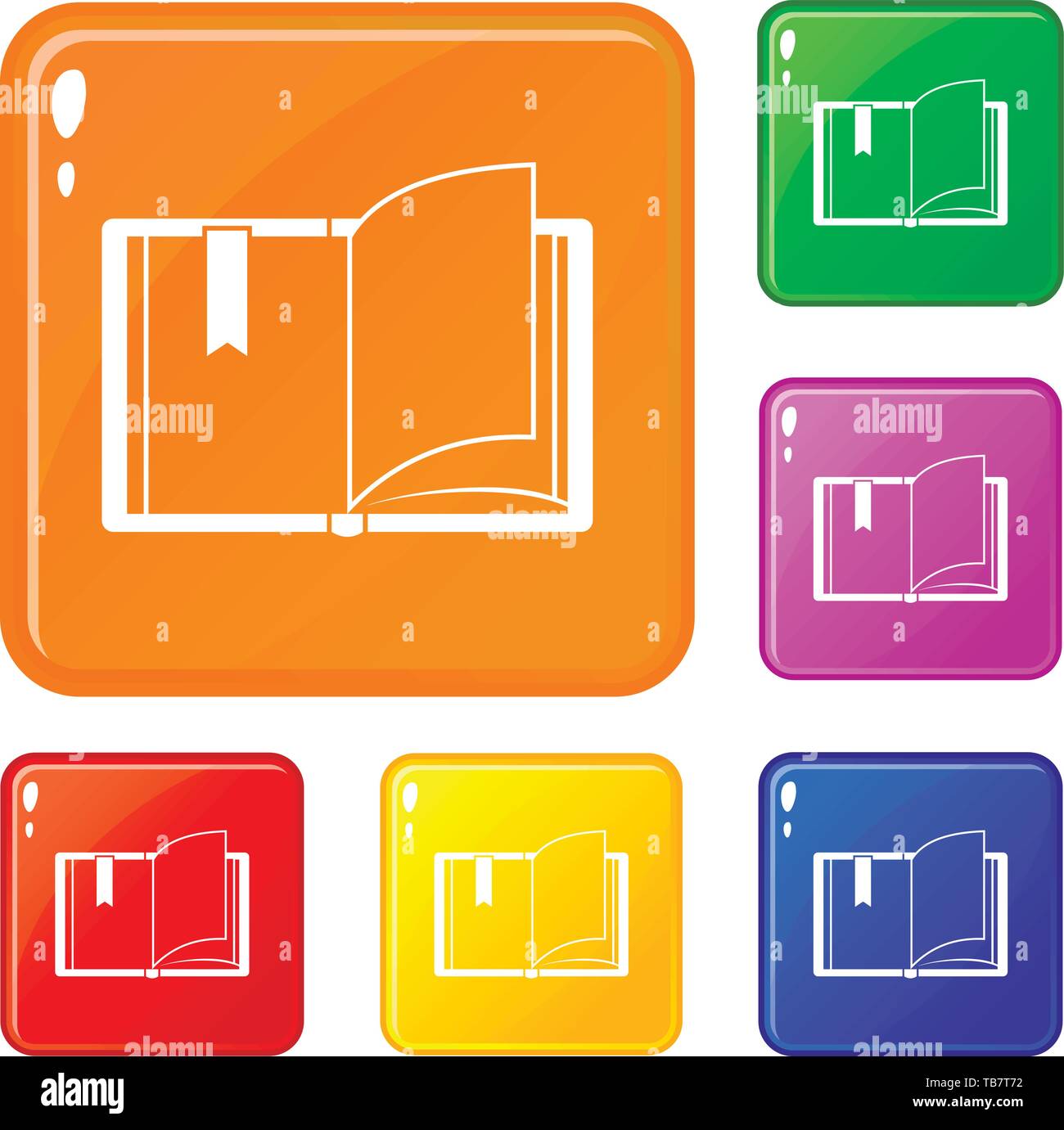 Open book icons set vector color Stock Vector Image & Art - Alamy