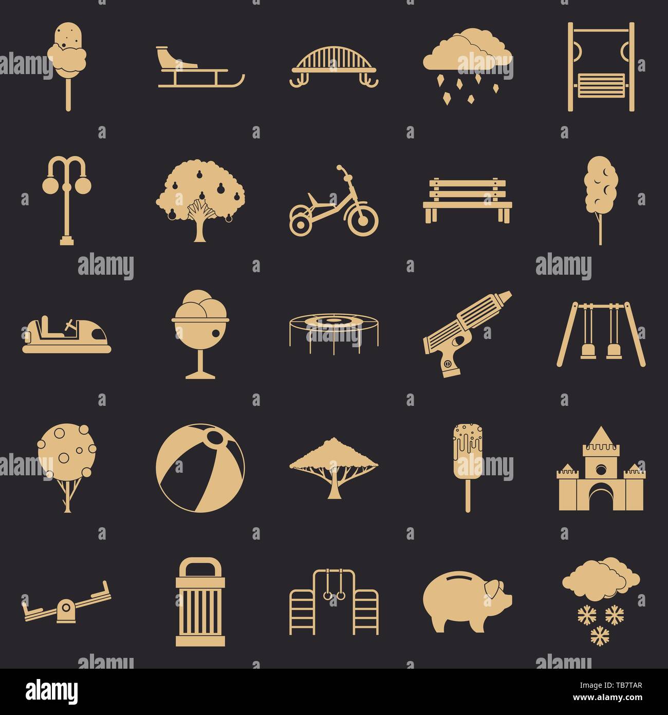 Big park icons set, simple style Stock Vector Image & Art - Alamy