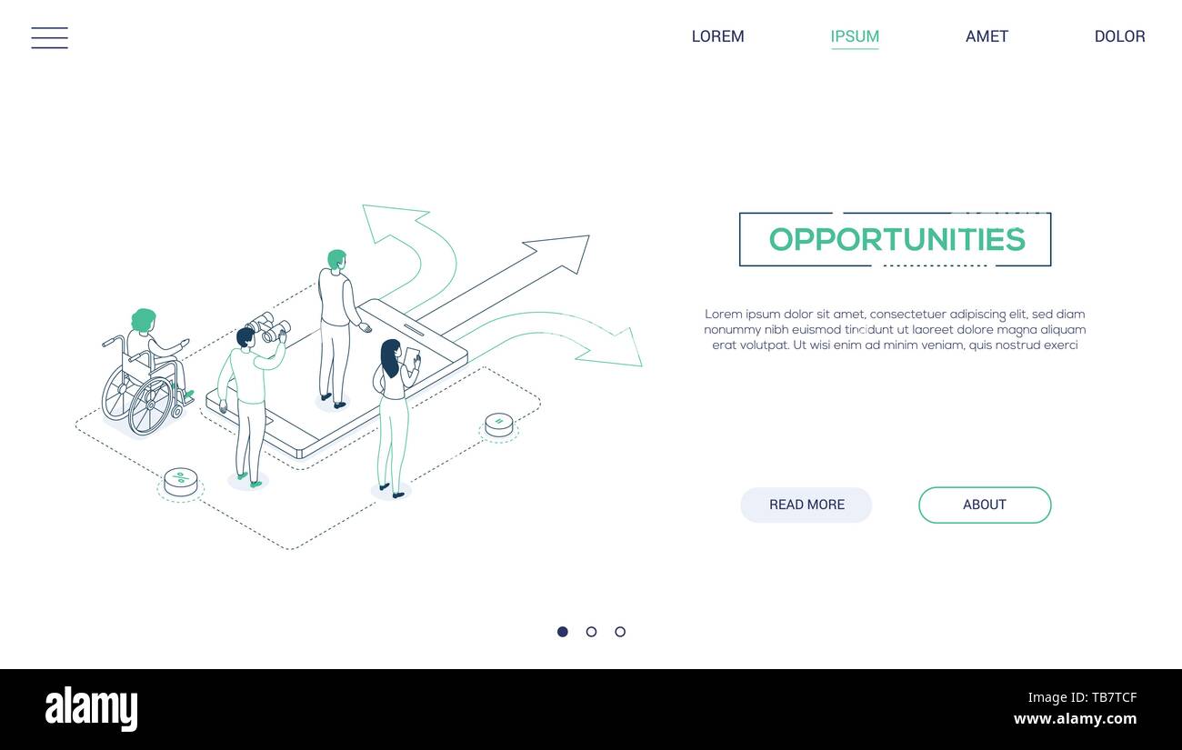 Decision making - line design style isometric web banner Stock Vector ...