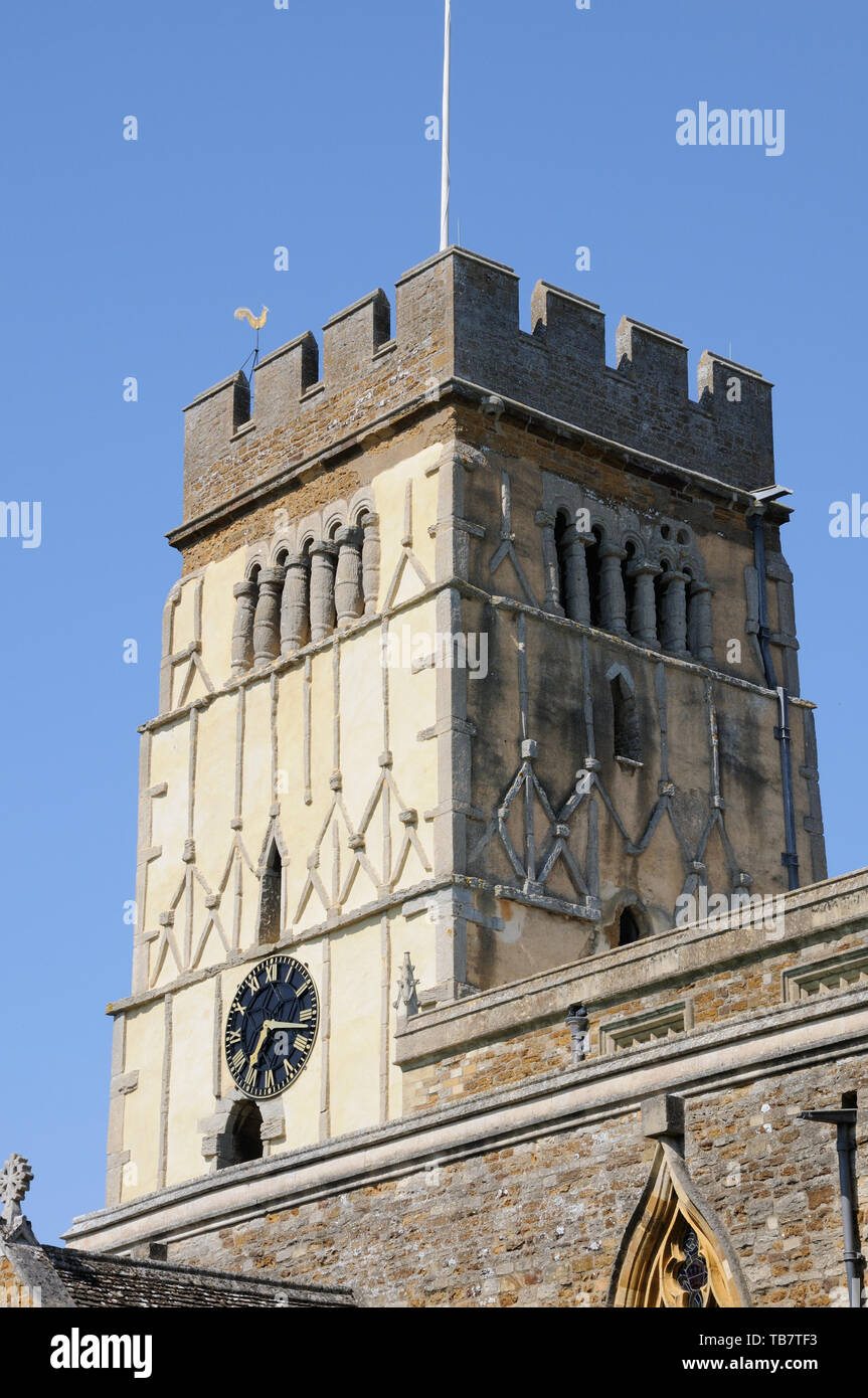 All Saints Church, Earls Barton, Northamptonshire. The Saxon tower is a ...